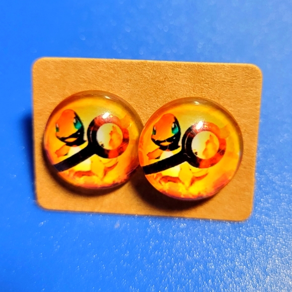 Jewelry | Pokemon Charmander Glass Stud Earrings | Poshmark